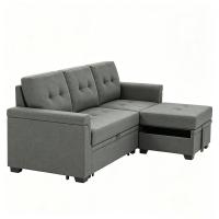 China Quick Pull out Convertible Linen Sofa Bed for Overnight Guest Sleeping Use for sale