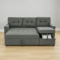 China Quick Pull out Convertible Linen Sofa Bed for Overnight Guest Sleeping Use for sale