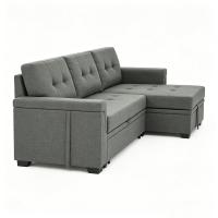 China Simple Pull Mechanism Fabric Convert Sofa Bed for Temporary Guest Bedroom for sale