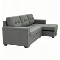 China Space Transform Convertible Linen Sofa Bed for Young Single Person Condos for sale