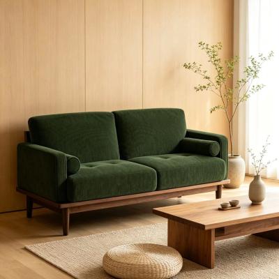China Retro Modern Corduroy 2 Seater Sofa for Small Apartment Living Room Home Interior Decoration for sale