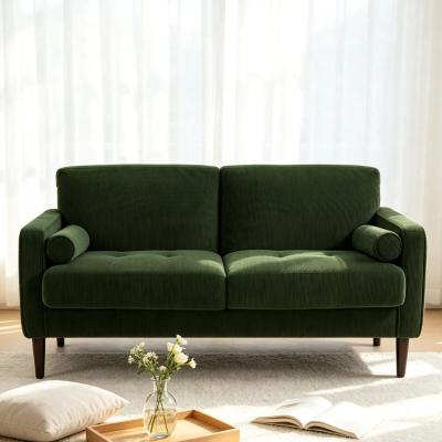 China Popular Home Corduroy Two Seater Sofa for Small Size Living Room Interior Furnishing Project for sale