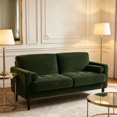 China Versatile Green Corduroy Two Seater Sofa for Apartment Living Room Multi Scene Furniture Use for sale