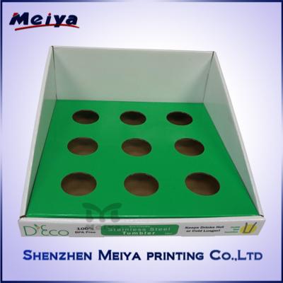 Cina Progetti i banchi di mostra per il cliente ondulati POP del ripiano di Cardbaord per la tazza dell'acciaio inossidabile in vendita