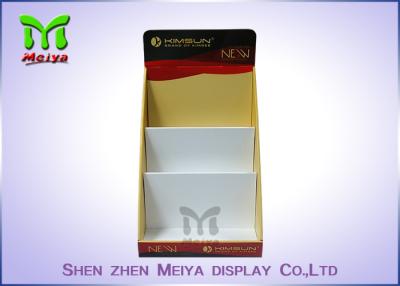 Cina 3 Tiers E flute foil stamping Cardboard Counter Top Display stands with Flapper in vendita