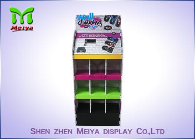 Cina Glossy lamination Remote control car 9 pocket Slide fastener cardboard floor display with LCD player in vendita