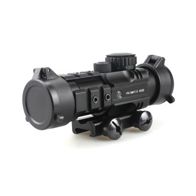 China 155mm Length Prismatic Scope Hunting 4x32 with Red Laser and Mini Red Dot for sale