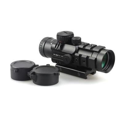 China 155mm Length Prismatic Scope Hunting 4x32 with Red Laser and Mini Red Dot for sale