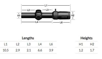 China 18.5oz 1-6x24 SFP Optic Sight AR-BDC3 Reticle 30 mm Tube with Fixed Parallax Setting for sale