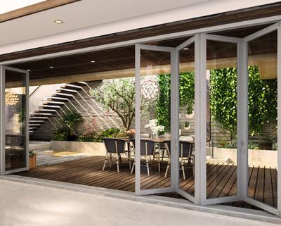 Cina Porte pieganti di alluminio anodizzate, porta Bifold di alluminio di 4 Sash in vendita