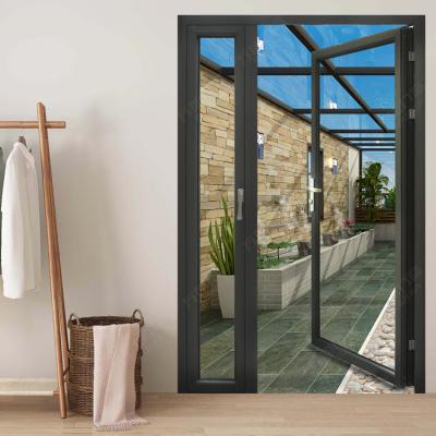 Cina Due porte francesi della stoffa per tendine aperta laterale, Grey Anodized Aluminum Vertical Door in vendita