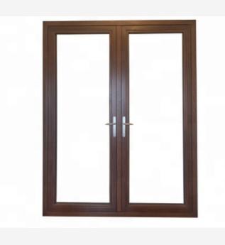 Cina Le porte a battenti di legno dell'alluminio del grano, porta a battenti di vetro esteriore E bassa hanno lustrato in vendita