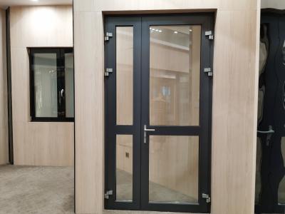 Cina Porta di vetro della struttura di alluminio nera del patio del ODM con le griglie una fisso o oscillazione laterale in vendita