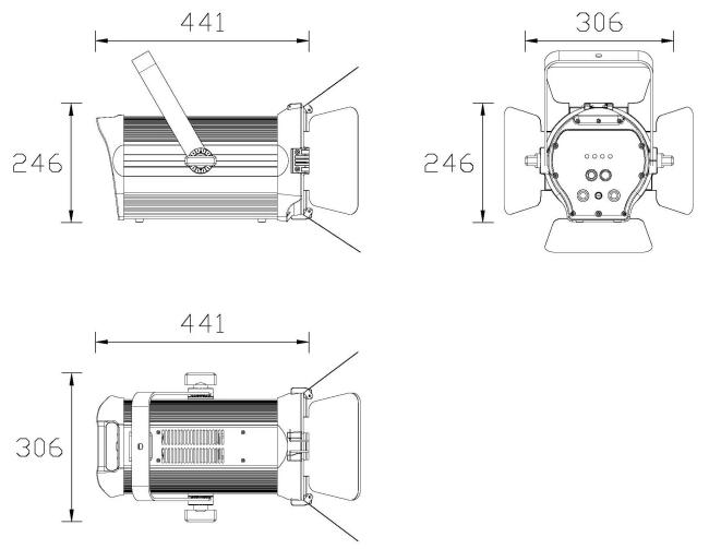 200W zoom fresnel spotlight
