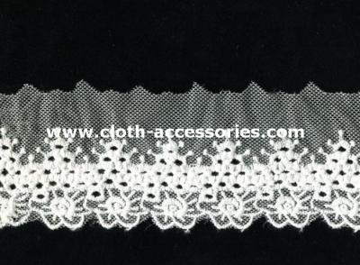 China Mesh Water Soluble Embroidered Lace Fabric Trims Polymide With Floral Patterned for sale