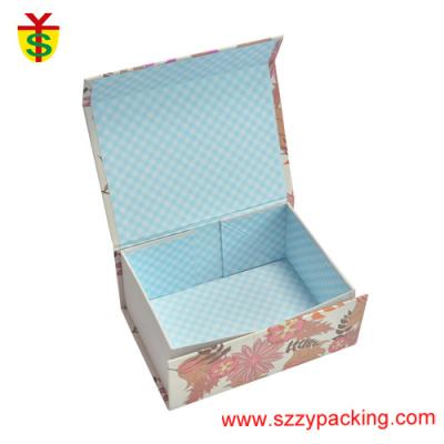 China Flower Fabric Magnet Paper Boxes Foldable Use For Children's Gift And Packaging Coloful for sale