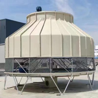 China Fiberglass Material 60T Round Shape Industrial Counter-flow Cooling Tower for FRP Chiller Easy to Operate and Durable for sale