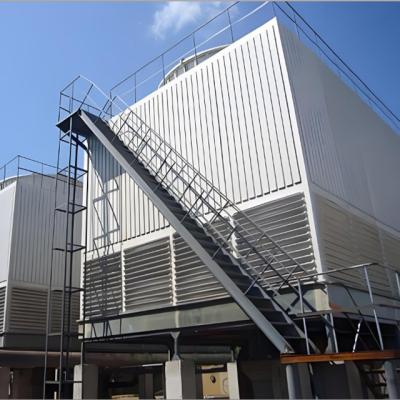 China Component Square Counter-flow Cooling Tower for Low Noise Open Type Cold Water Tower 24.5m2 Coverage Fiberglass Material for sale