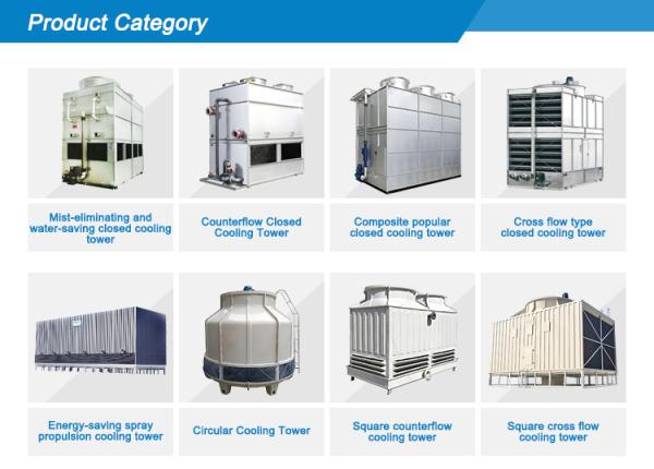 Quality 16.81m2 Fiberglass Square Drop Counter Flow FRP Cooling Tower for High for sale