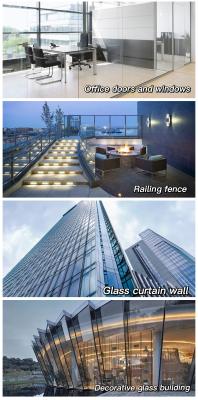 China Bouw- en industrieel helder decoratief gehard geïsoleerd glas voor commercieel bouwmateriaal getinte glazen gordijnen Te koop