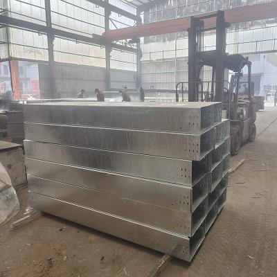 China Fire Resistant Carbon Steel Solid Cable Ducts Hot DIP Galvanized Electrical Cable Trunking for sale