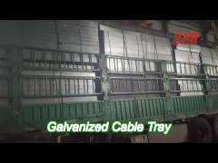standard size outdoor cable tray with cover hot dip hdg steel metal cable trunking