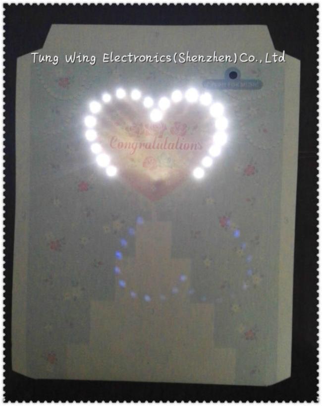 Christmas Tree Shaped Flashing LED Module , Recordable Voice Module For Greeting Cards 3