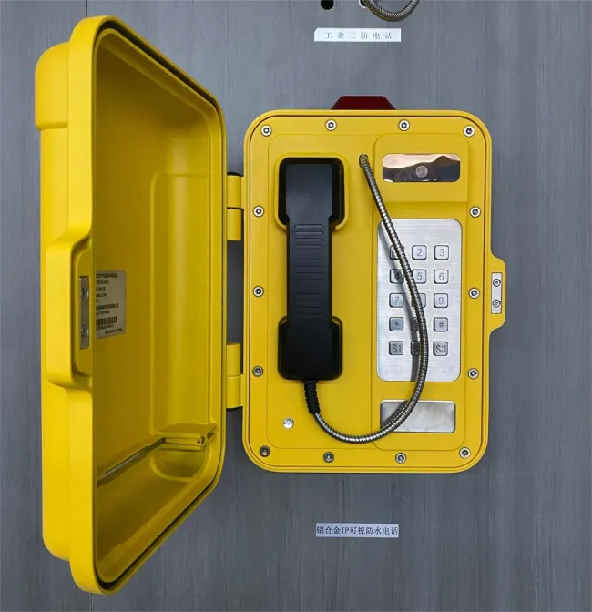 Detailed view of industrial telephone components