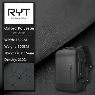China 210D de Polyesterdikte 0.55mm van Oxford Duurzame Waterdichte Stof Te koop