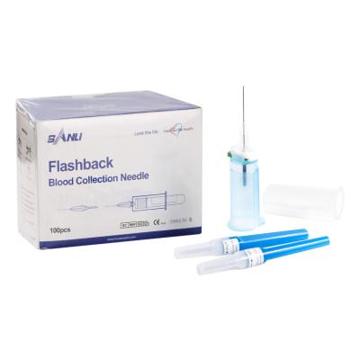 Cina Vuoto 23G degli aghi della raccolta del sangue di ritorno di fiamma colore del blu di 0.6x19mm di 3/4