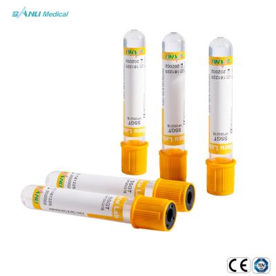 China 4ml Plastic Blood Collection Tubes Yellow Top SST Tube for serum determinations for sale