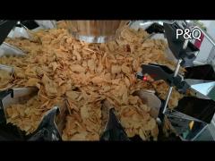 Potato Chips Multihead Weighing Machine / 14 Head 2.5L Multihead Weigher