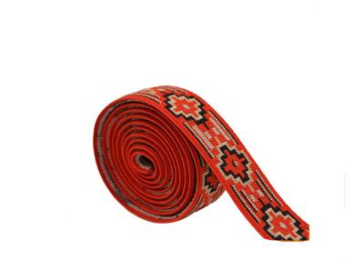 China Customized Color Patterned Flat Jacquard Elastic Band Roll For Hat for sale