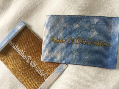 China Widely Used Damask Woven Labels , Digital Print Logo Satin Woven Labels for sale