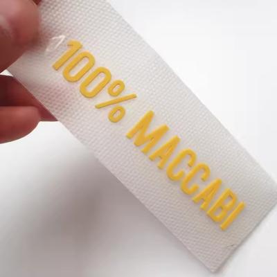 China Custom Silicone Rubber Tagless Labels Heat Transfer With 3d Letters and Numbers Name Patch Logo Transfer Printing for sale