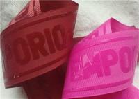 China Custom Shiny Transparent Silicon Logo Screen Printing Label on Polyester Thread Ribbon 100% Polyester for sale