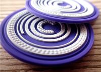 China Double Color Circular Silicone Patch 3D Embossed Logo Custom Size 3mm Thickness for sale
