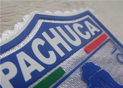 China Three Dimensional Silicon Custom Clothing Patches , Multi - Color Tatami Flocking Heat Transfer Label for sale