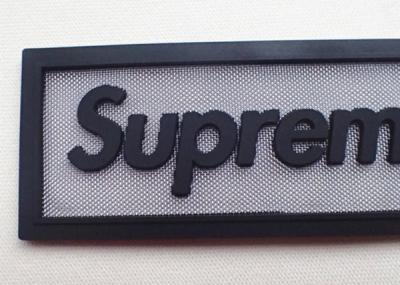 China Fashion Decorative Metal Net With Silicone Label Rubber Patches For Garments for sale