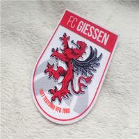 China Shield Shape Dragon Logo Flocking Iron On Patch for Garment Decoration Custom Size for sale