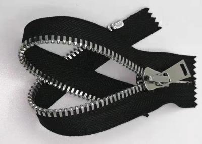 China 5# Double Point Pull Teeth Zipper With Cotton Fabric Nickel Color for sale