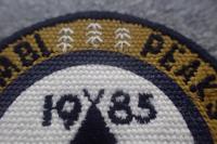China Custom Embroidered Back Patches High Density Circle 8cm for Clothing Caps Hats for sale