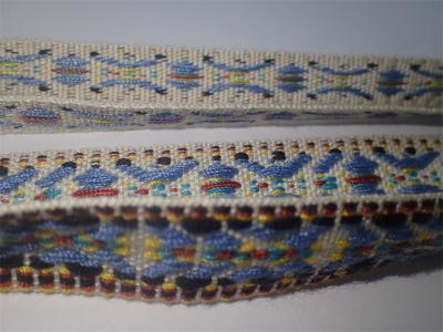China Custom Woven Cotton High Strength Jacquard Tape Colorful National Style for sale