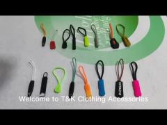 Reflective Silver Injection Rope Rubber  Zipper Puller For Garment Decoration
