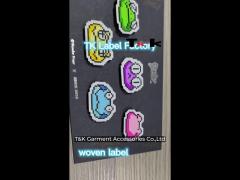 custom woven clothing labels fabric embroidered patches washable feature