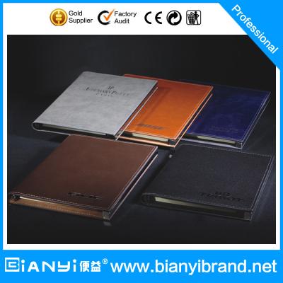 China PU leather business agenda organizer loose-leaf with pen loop notebook for sale