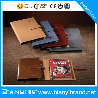China Fashion Ring Leather Loose Leaf Notebook With Calculator for sale