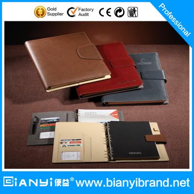 China PU Covered Business with Card Organizer Loose Leaf Notebook for sale