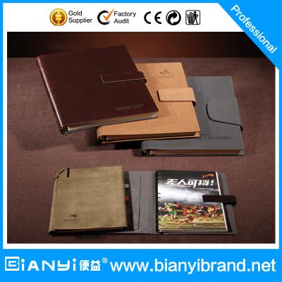 China Leather loose leaf notebook with pocket A5 Size for sale