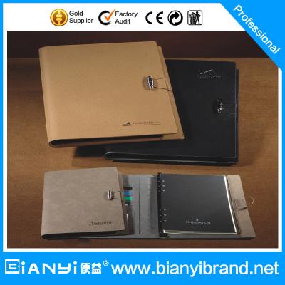 China Hot selling New design High quality leather loose leaf notebook for sale